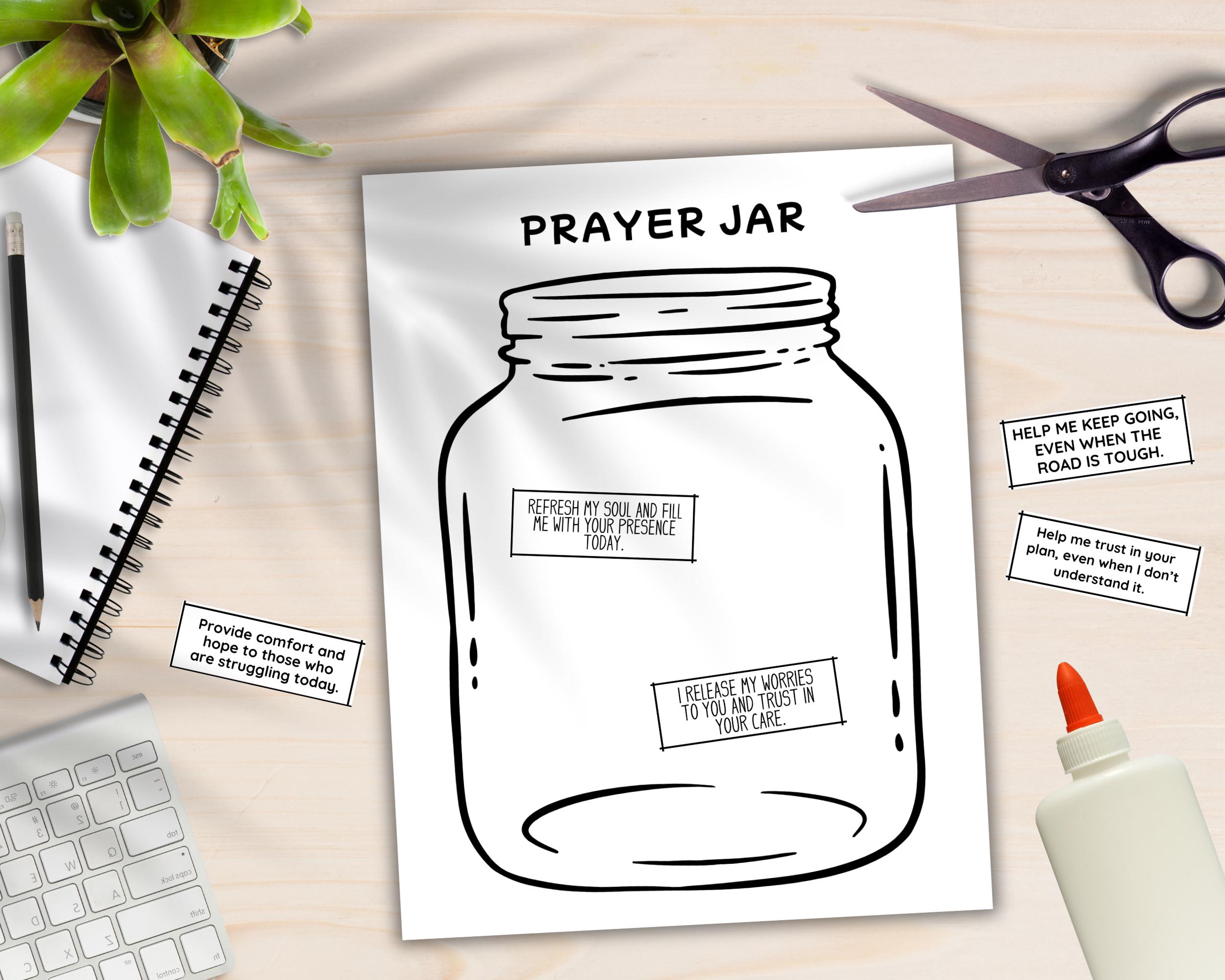 Prayer Prompts Jar Craft Printable, DIY Prayer Idea Notes, 30 Days of ...
