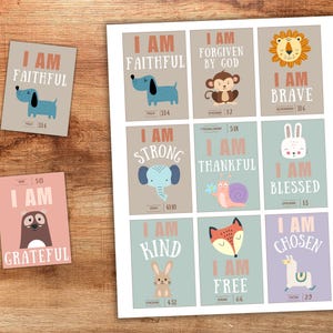 Kids Bible Affirmation Cards, Bible Verse Christian Childrens Church ...