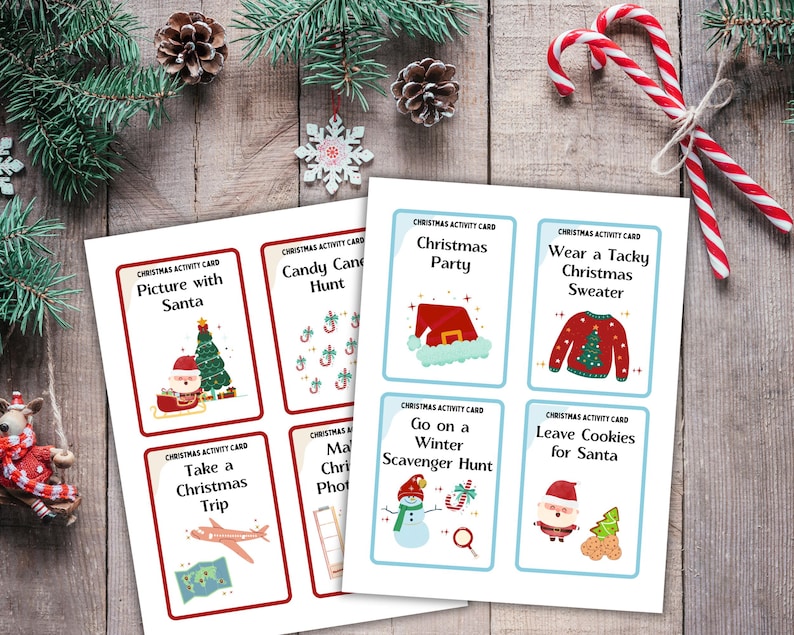 Christmas Activity Cards, Christmas Advent Activities for Kids ...