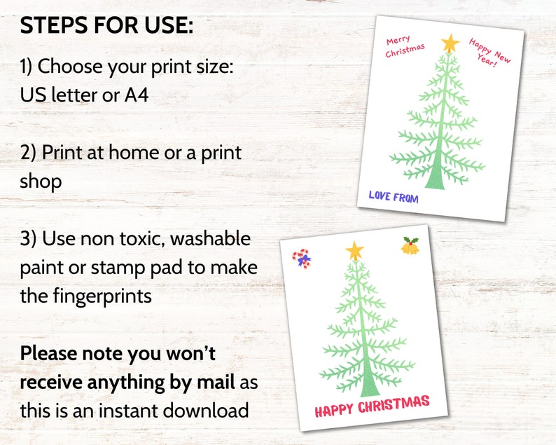 Christmas Tree Fingerprint Craft Printable, Christmas Handprint Art ...