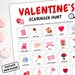 Valentine's Day Scavenger Hunt Printable, Happy Valentines Party Game ...
