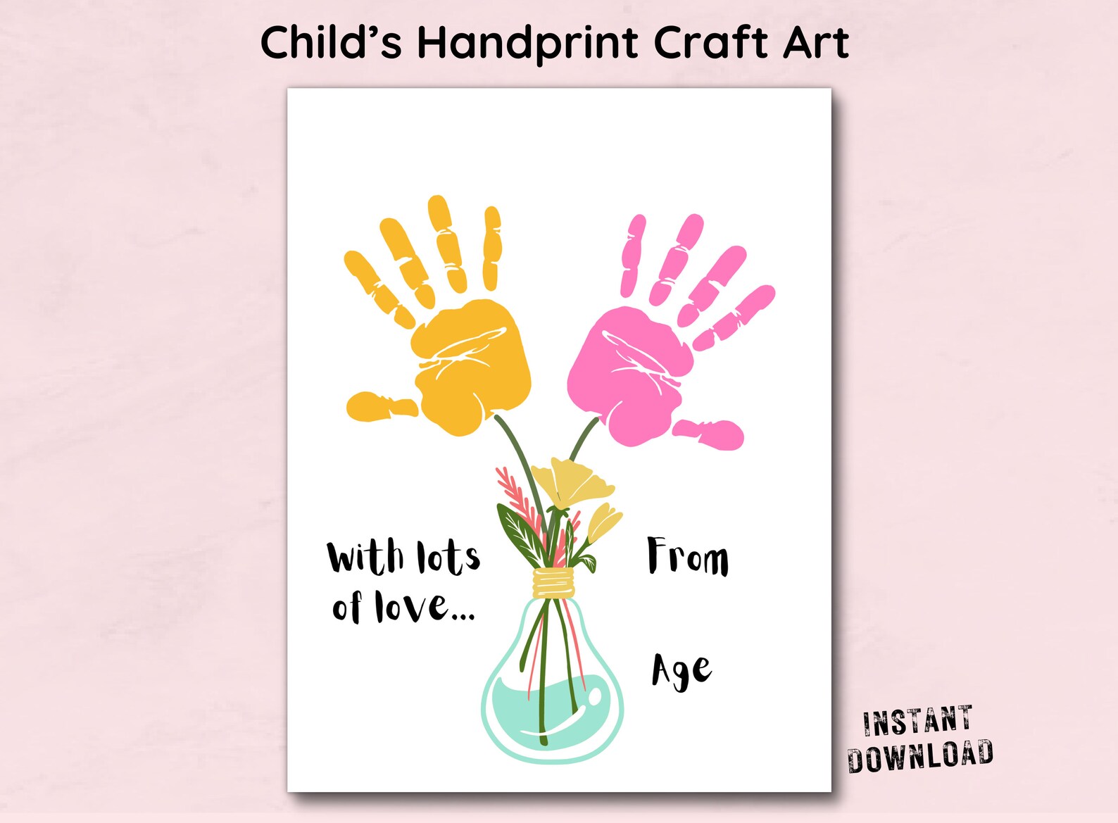 Baby Handprint Art, Child Handprint Craft, Toddler Keepsake Gift ...