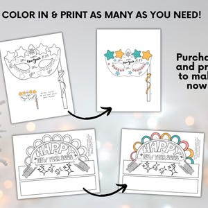 New Years Eve Craft, 2025 New Year Craft Bundle Pack, Kids NYE Paper ...