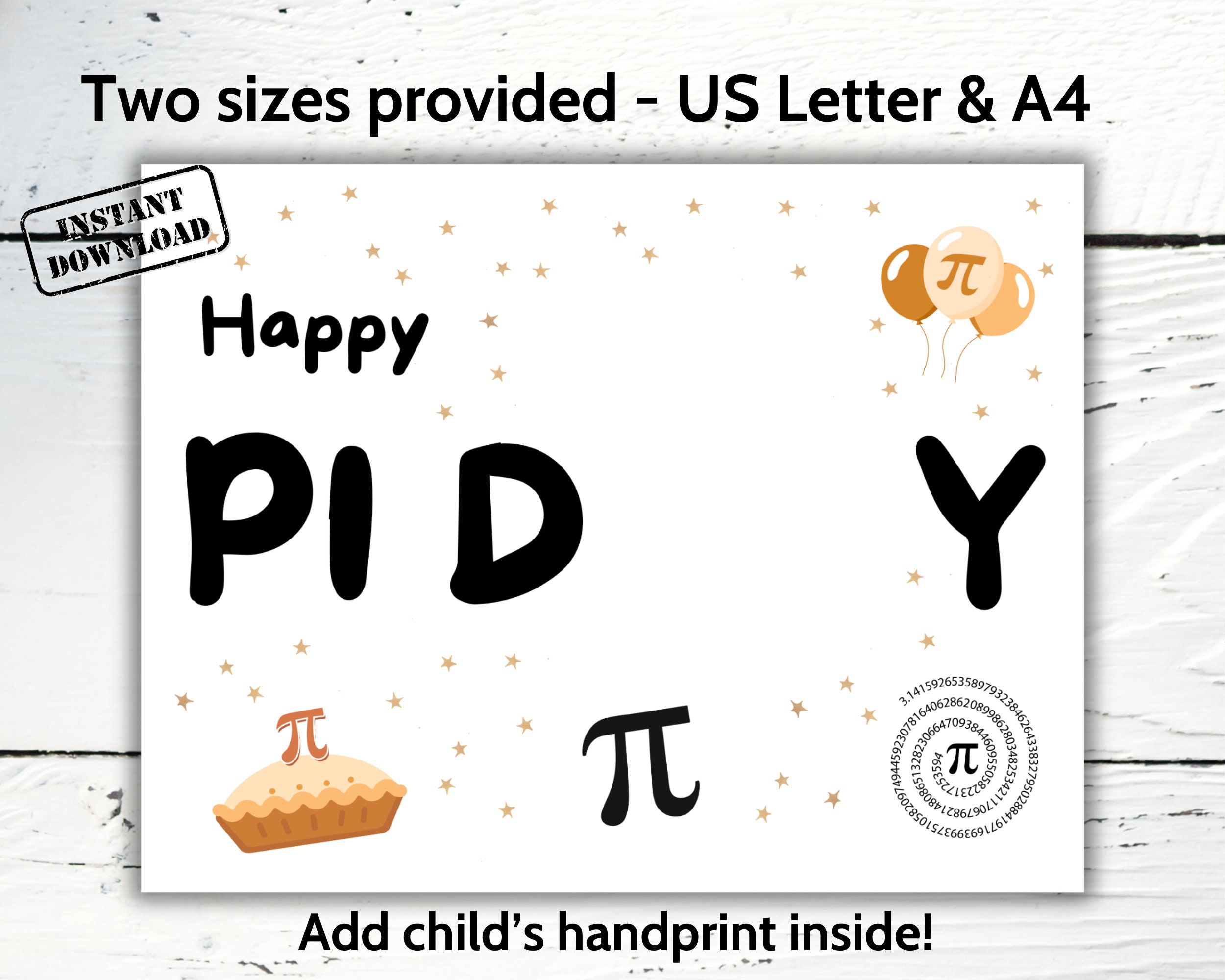 Pi Day Handprint Craft Art, Pi Day Classroom Activity, Pi Day Keepsake ...
