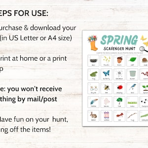 Spring Scavenger Hunt, Outdoor Season Treasure Hunt Printable, Nature ...