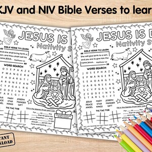 Nativity Bible Activity Placemat Printable, Christmas Coloring Page ...