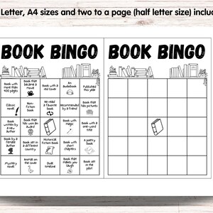 Book Bingo Reading Challenge, Reading Log Game Tracker Template, Book ...