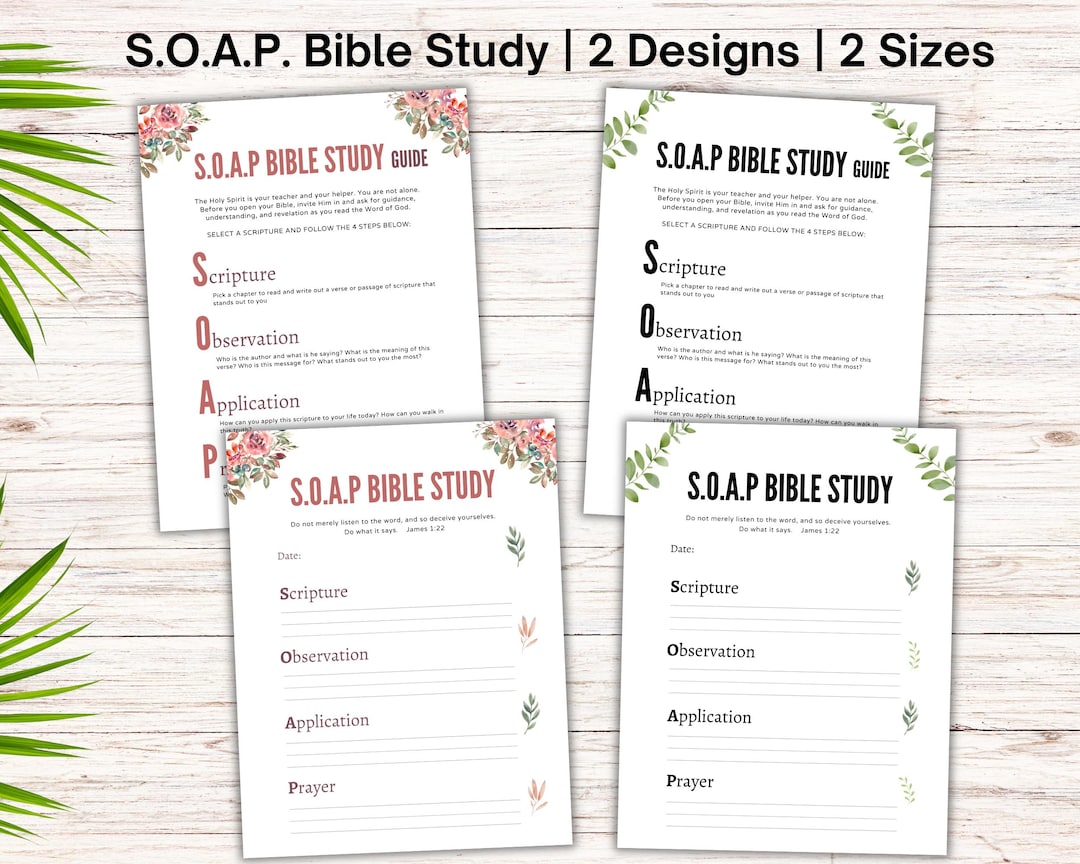 SOAP Bible Study Method Printable Template, SOAP Scripture Christian ...