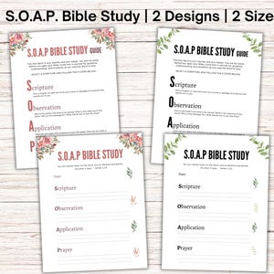 SOAP Bible Study Method Printable Template, SOAP Scripture Christian ...