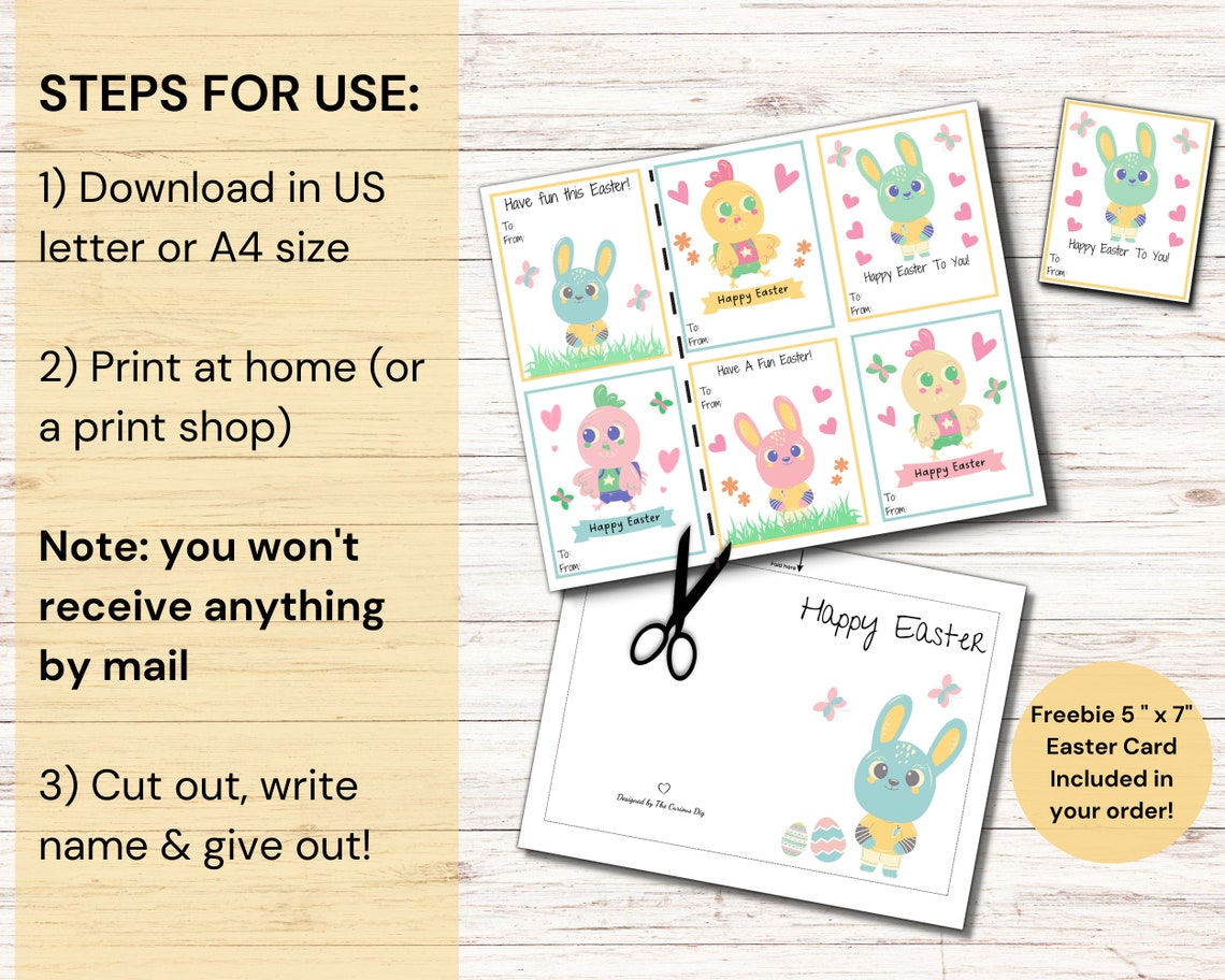 Happy Easter Classroom Cards Printables, School Kids Easter Card ...