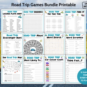 Road Trip Games Bundle Printable, Family Road Trip Pack, Family Car ...
