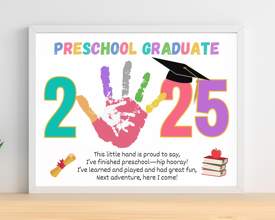 Preschool Graduation Handprint Poem, Last Day of Preschool Handprint ...