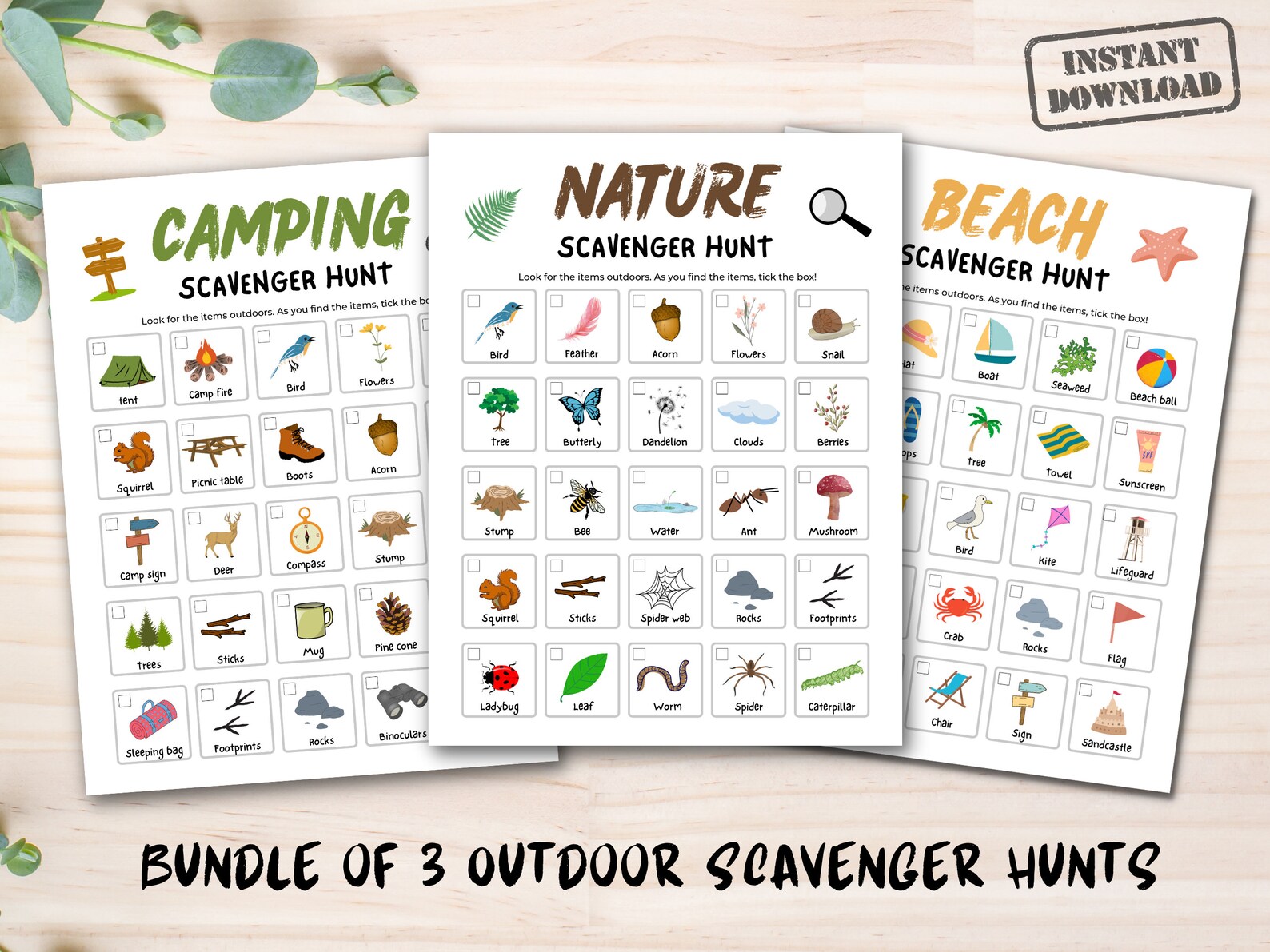 Camping Scavenger Hunt, Outdoor Treasure Hunt Printable, Scavenger Hunt ...