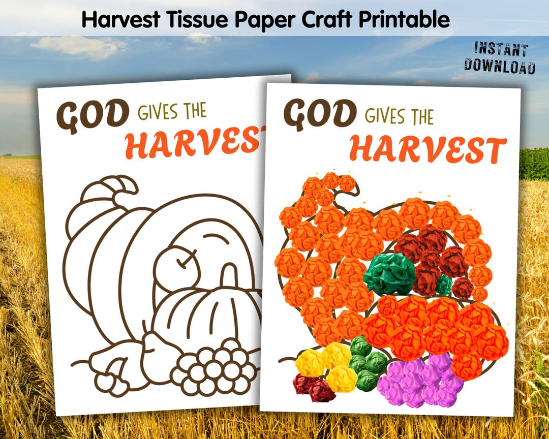 Harvest Cornucopia Bible Craft, Fall Thanksgiving Harvest Printable ...