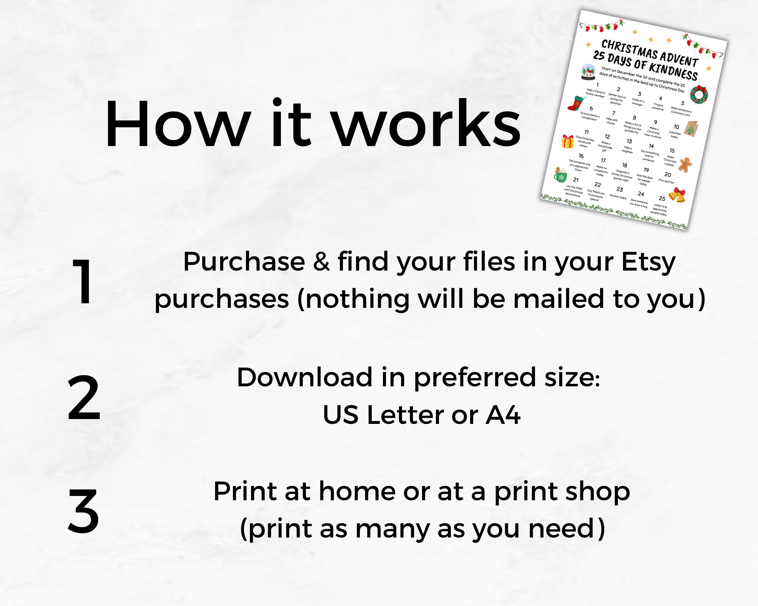 Christmas Countdown Advent Calendar, 25 Days of Christmas Activities ...