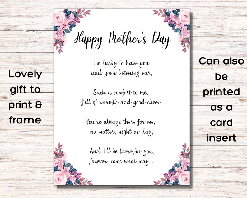 Mothers Day Poem Printable, Poem for Mom, Mama Keepsake Poem Quote ...