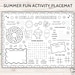 Summer Games Activity Placemat Printable, Summer Party Craft Coloring ...