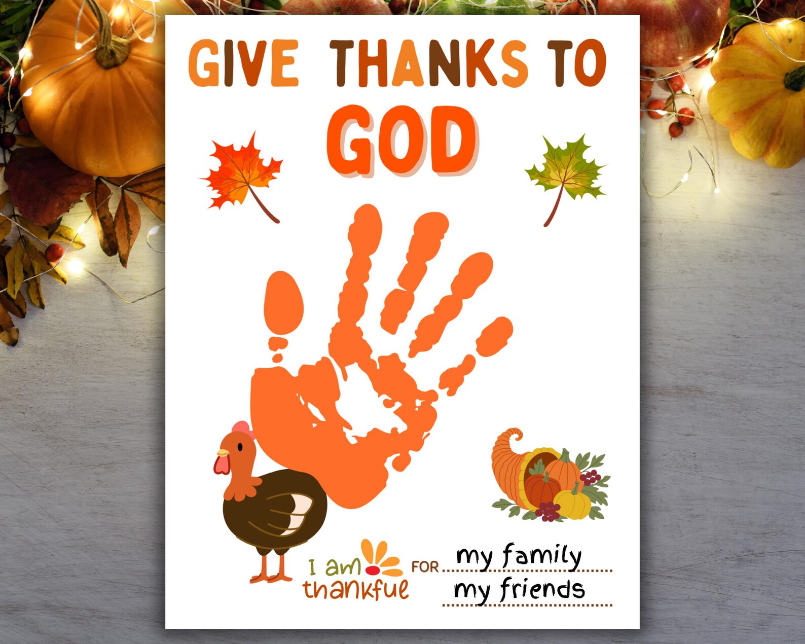 Thanksgiving Christian Handprint Craft, Thankful Turkey Fall Printable ...