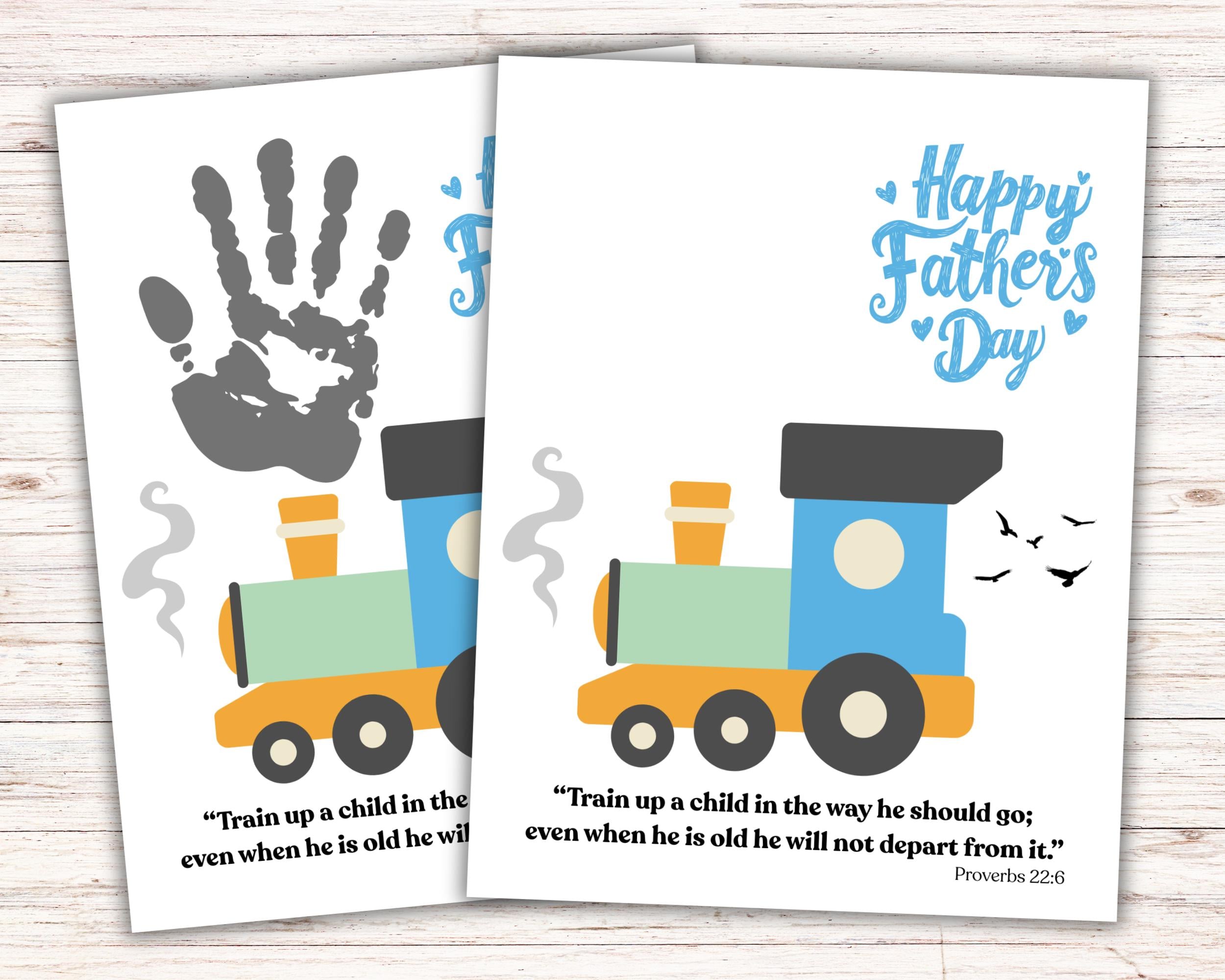 Father's Day Bible Handprint Craft, Bible Verse Art for Dad, Kids ...