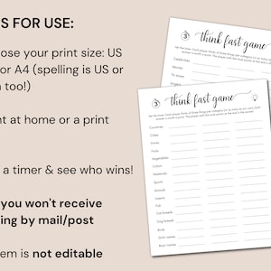 Think Fast Game, Teambuilding Office Party Game Icebreaker, Family ...