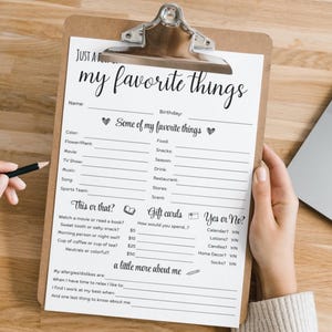 Employee Favorite Things Survey, Coworker Questions Form, All About Me ...
