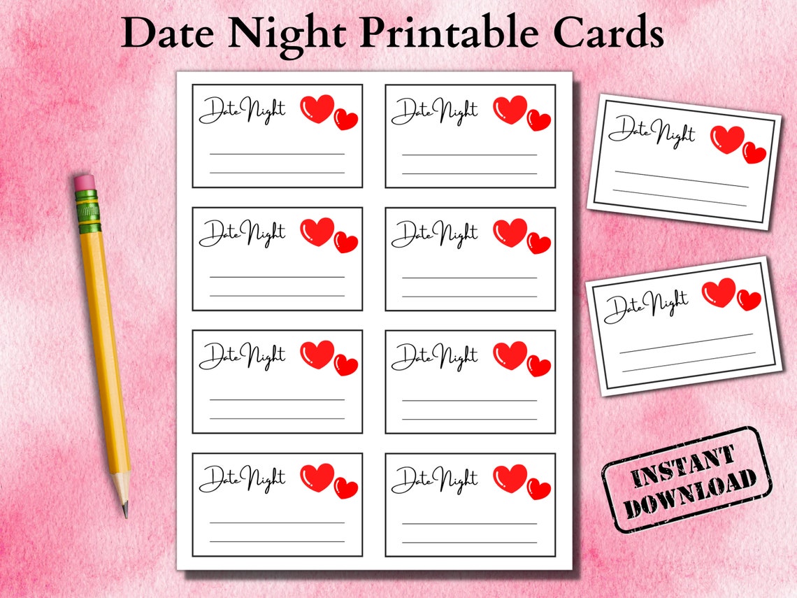 Date Night Coupons Printable, Valentines Day Last Minute Gift Idea ...