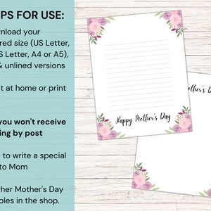 Mothers Day Letter Printable Dear Mom Letter Printable - Etsy