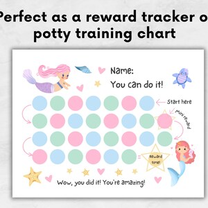 Toddler Reward Chart Tracker, Mermaid Chore Chart for Girls, Children ...