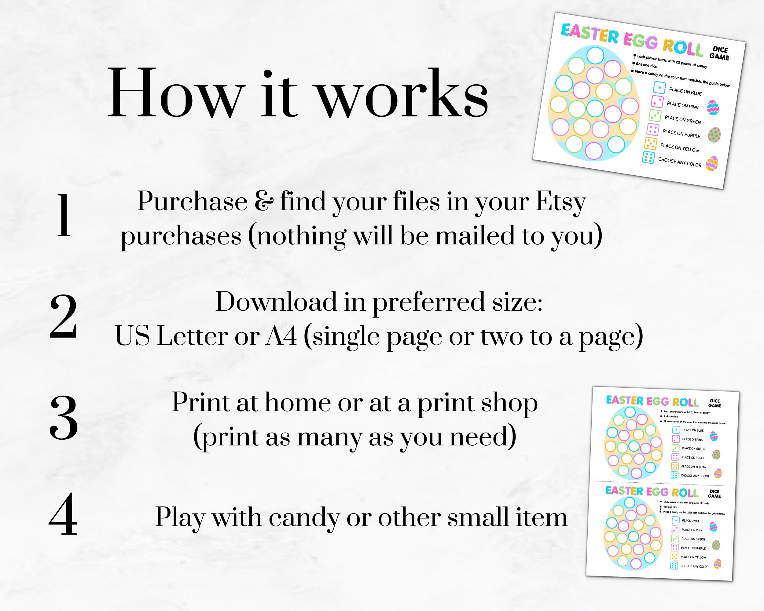 Easter Egg Roll Dice Game Printable, Easter Dice Game All Ages, Easter ...