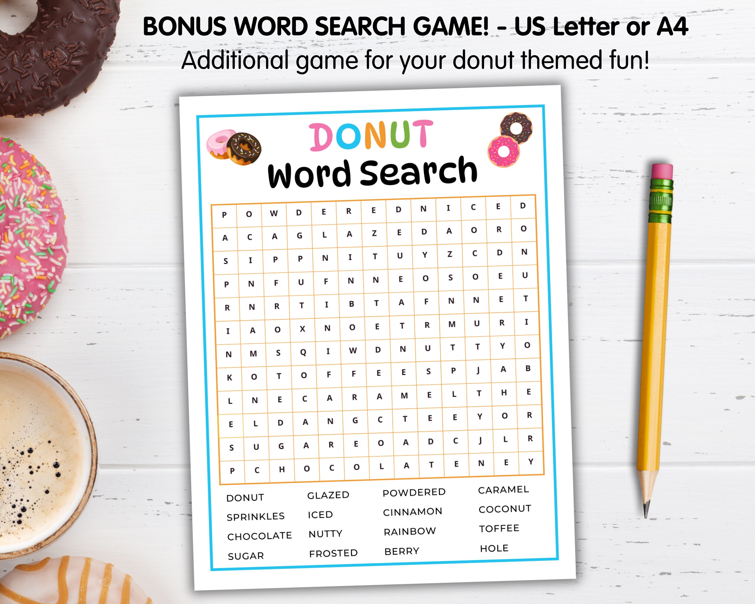 What's Your Donut Name Game Printable, Donut Party Game, Office Party ...