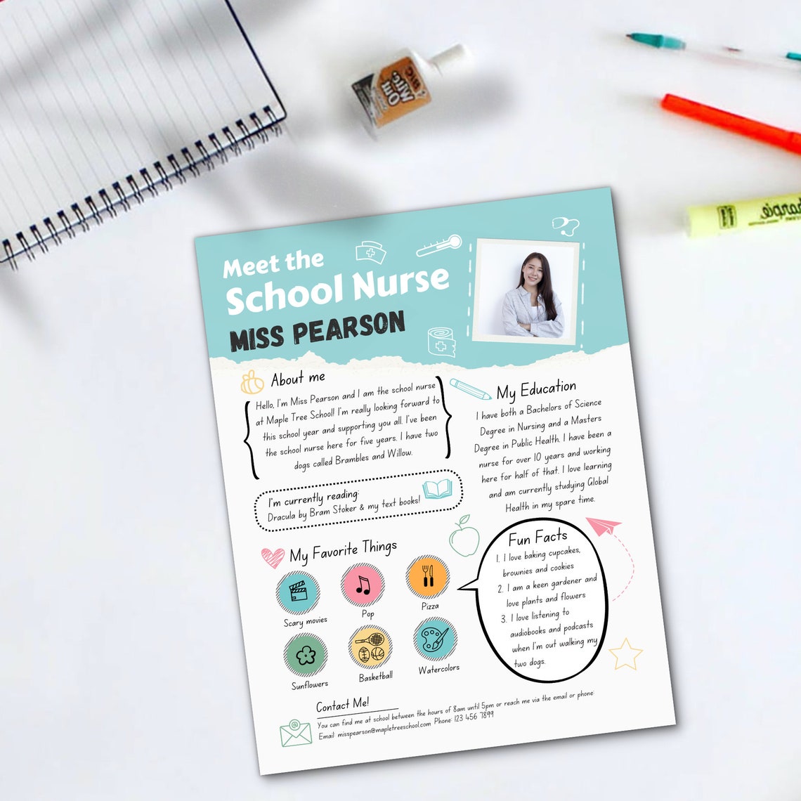 Meet the School Nurse Editable Template, Back to School Flyer, Get to ...