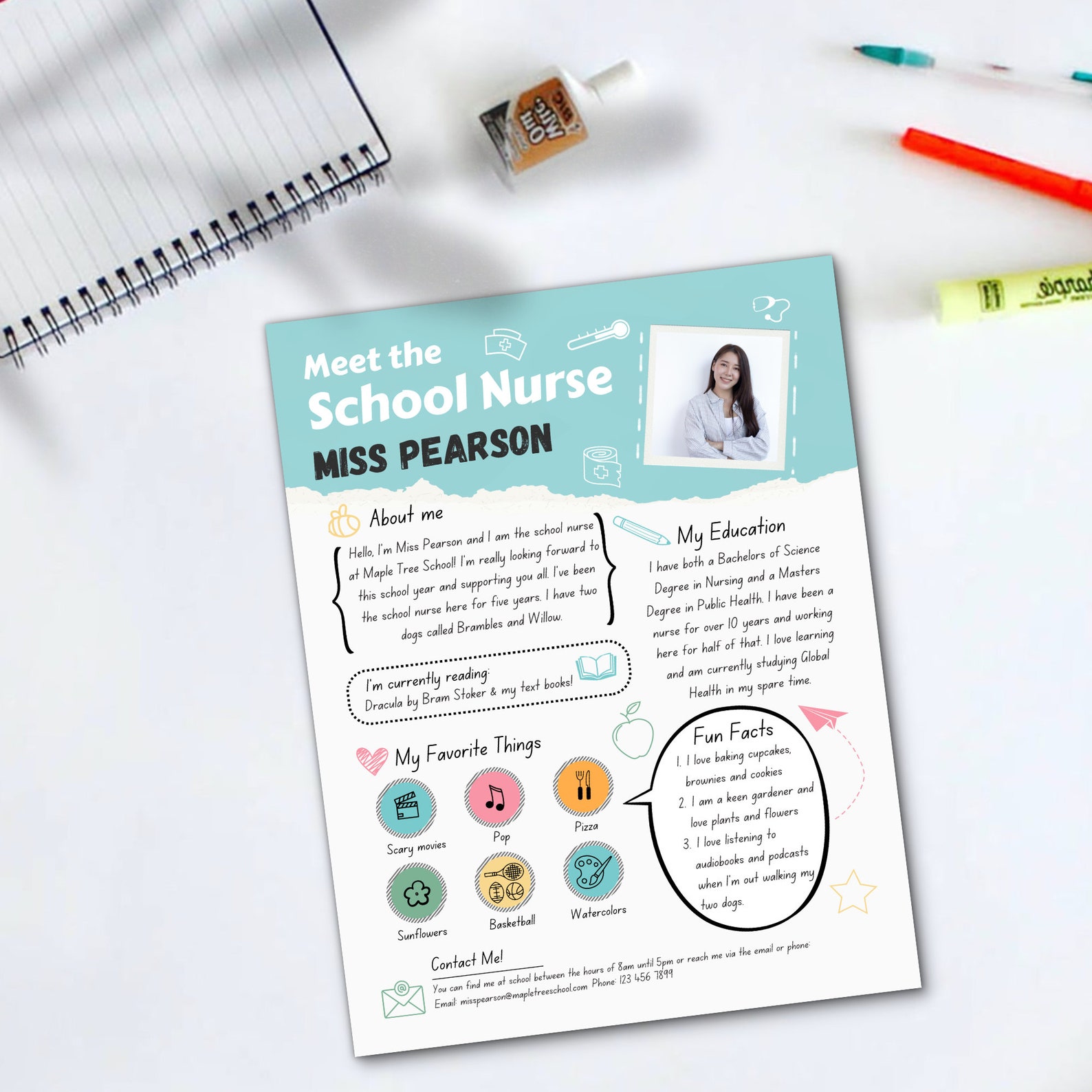 Meet the School Nurse Editable Template, Back to School Flyer, Get to ...