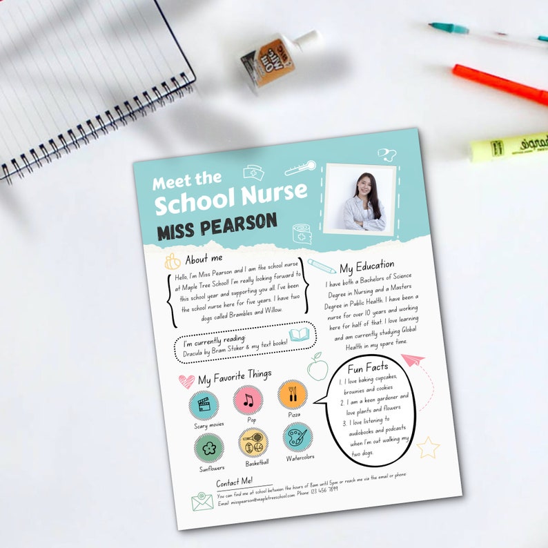 Meet the School Nurse Editable Template, Back to School Flyer, Get to ...