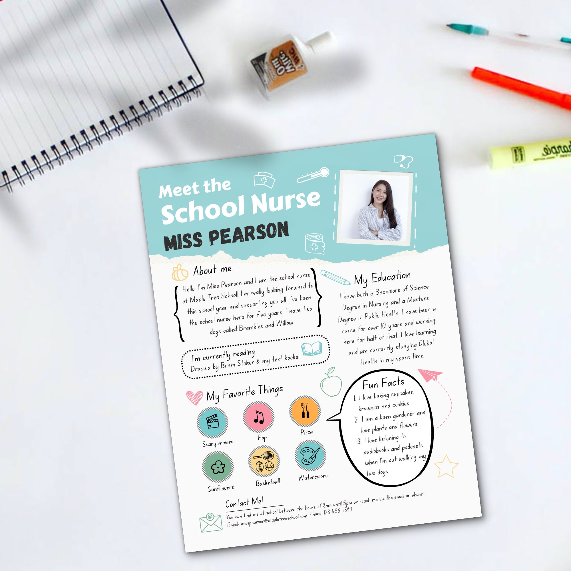 Meet the School Nurse Editable Template, Back to School Flyer, Get to ...