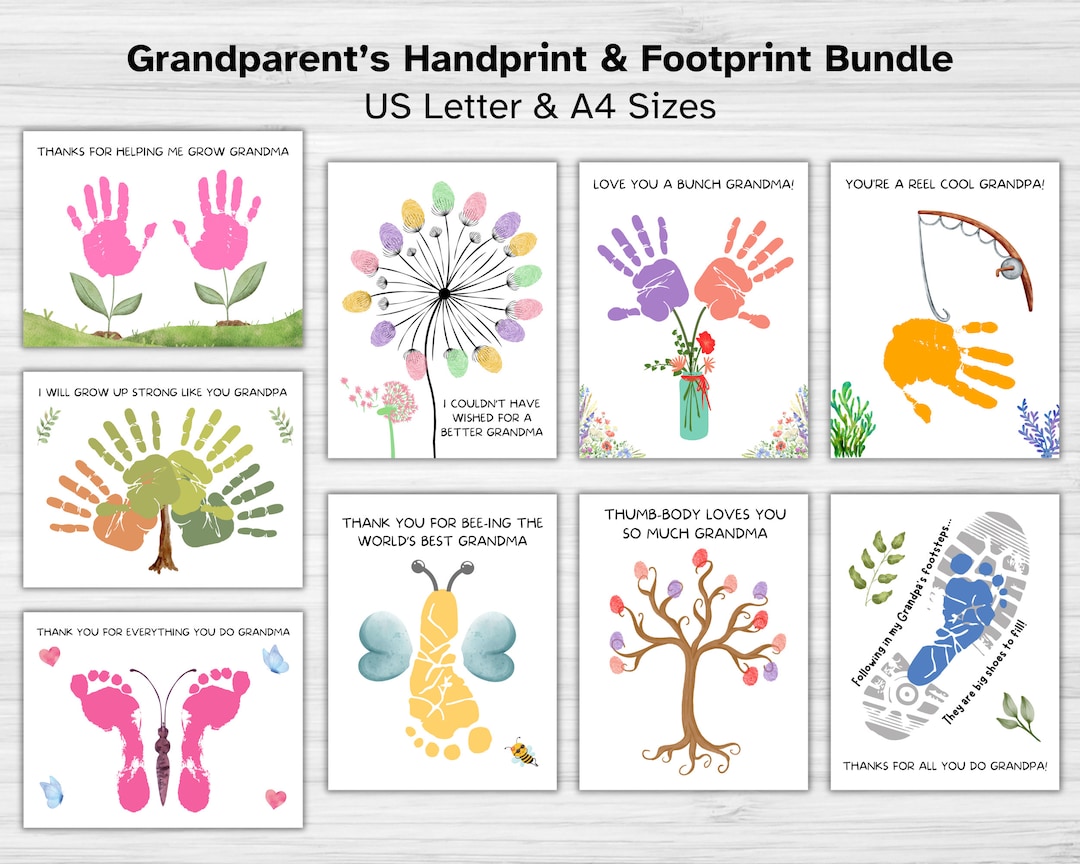 Grandparents Handprint Art Craft, Grandparents Day Bundle, Grandma ...