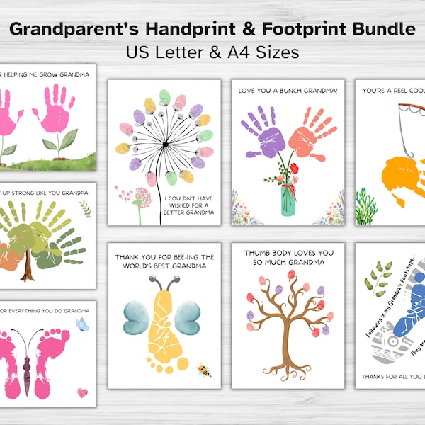 Grandparents Day Handprint Craft Bundle - Etsy