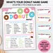What's Your Donut Name Game Printable, Donut Party Game, Office Party ...