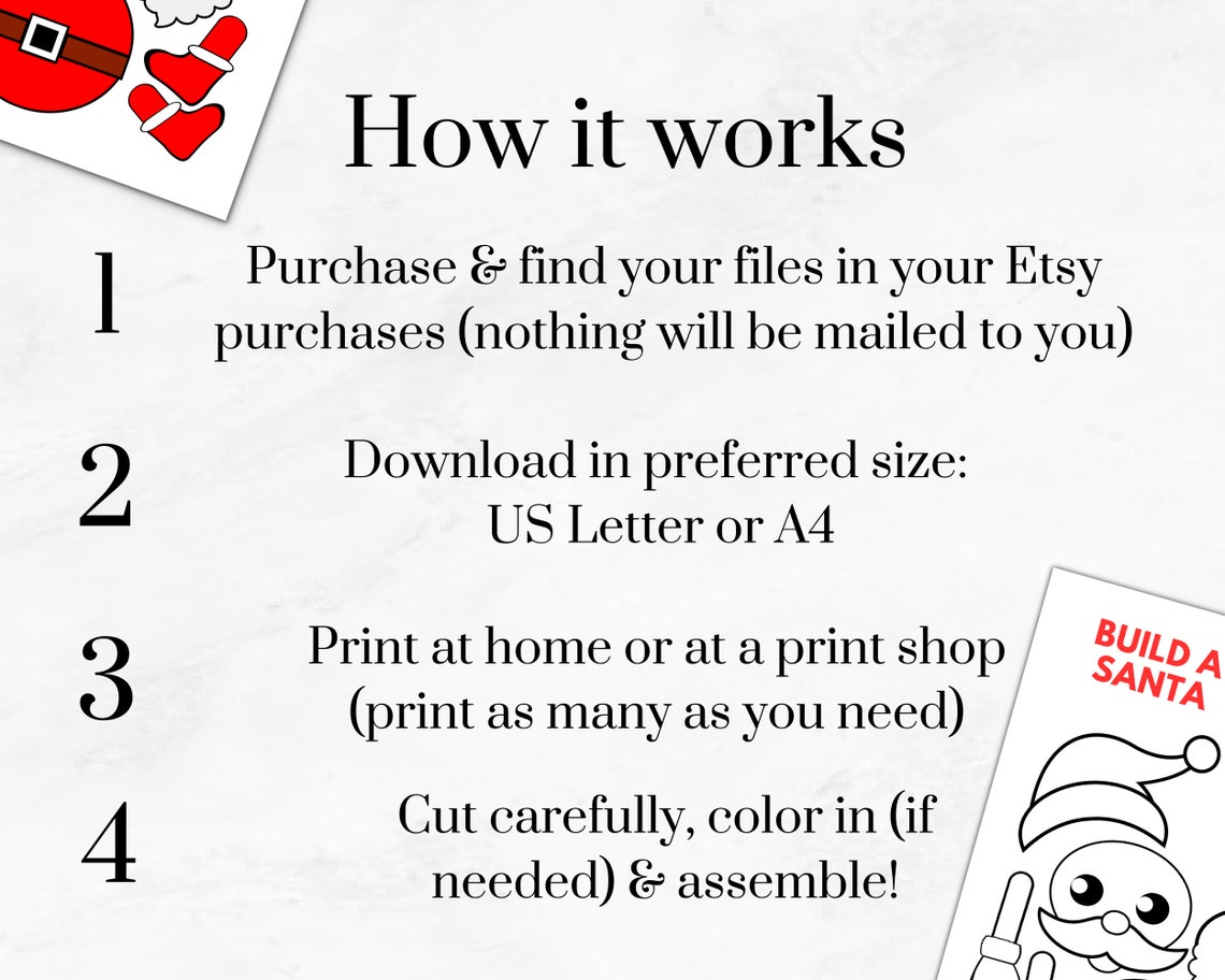 Christmas Build A Santa and Build A Snowman Craft Printable, Kids ...