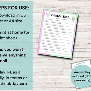 Easter Trivia Game Printable, Easter Quiz Questionnaire, Family Games ...
