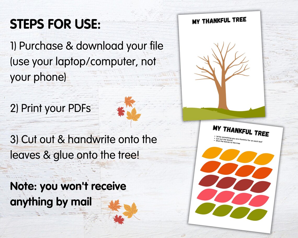 Thankful Tree Craft Printable, Gratitude Tree Activity Template, Kids ...
