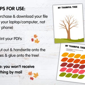 Thankful Tree Craft Printable, Gratitude Tree Activity Template, Kids ...