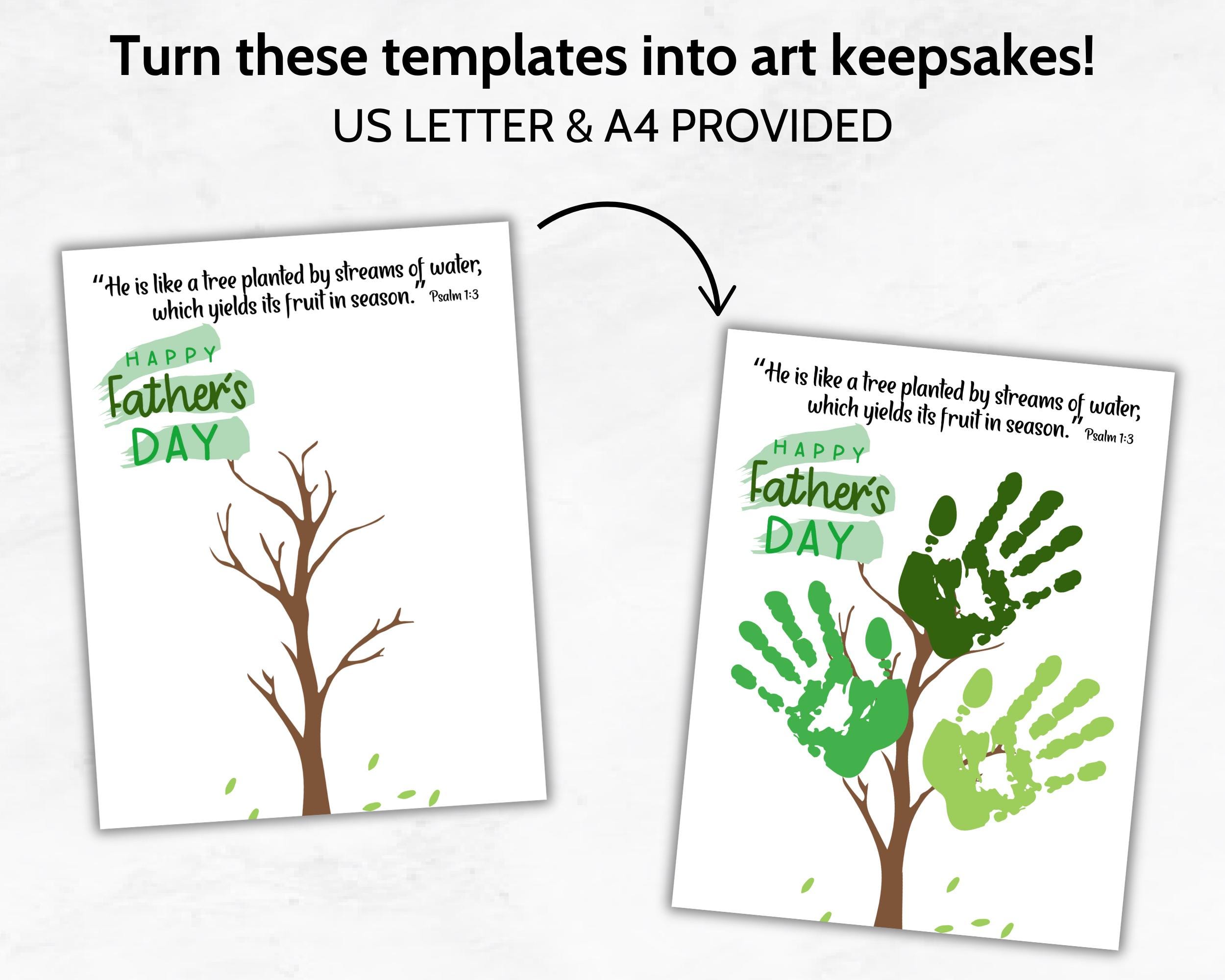 Father's Day Bible Craft, Handprint Art Bible Verse for Dad, Kids ...