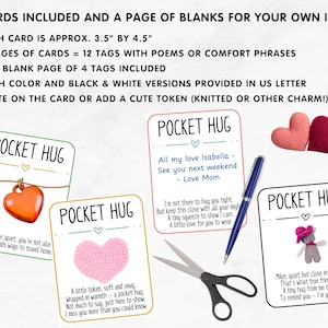 Pocket Hug Card Tag, Pocket Heart Poem Printable Token, DIY Packaging ...