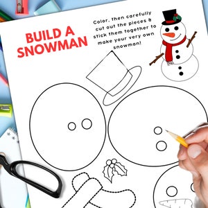 Christmas Build A Santa and Build A Snowman Craft Printable, Kids ...