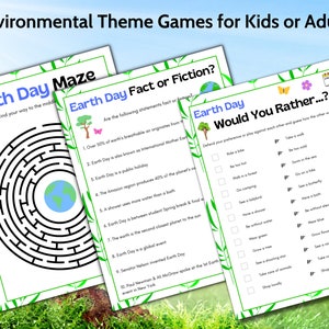 Earth Day Games Bundle Printable, Environmental Nature Theme Activities ...
