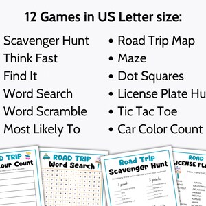 Road Trip Games Bundle Printable, Family Road Trip Pack, Family Car ...