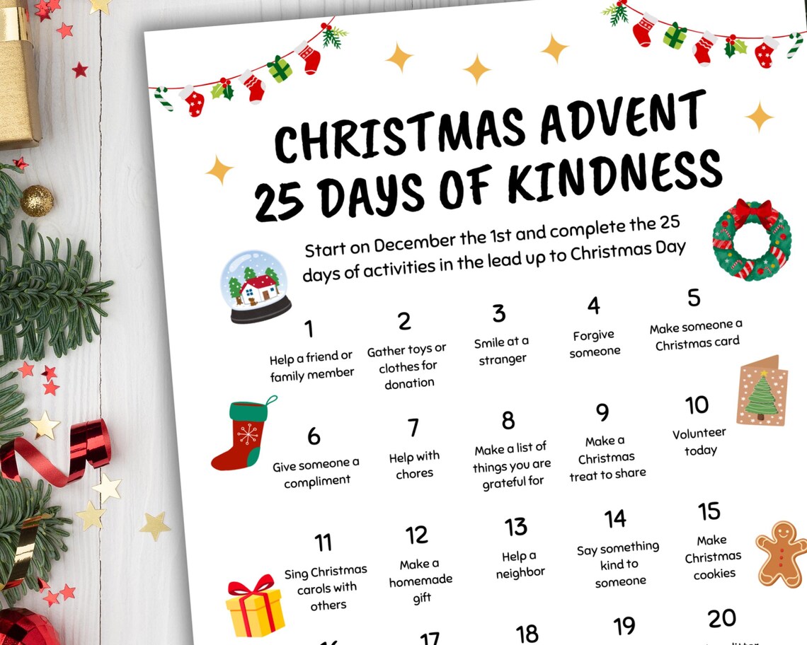 Christmas Countdown Advent Calendar, 25 Days of Christmas Activities ...
