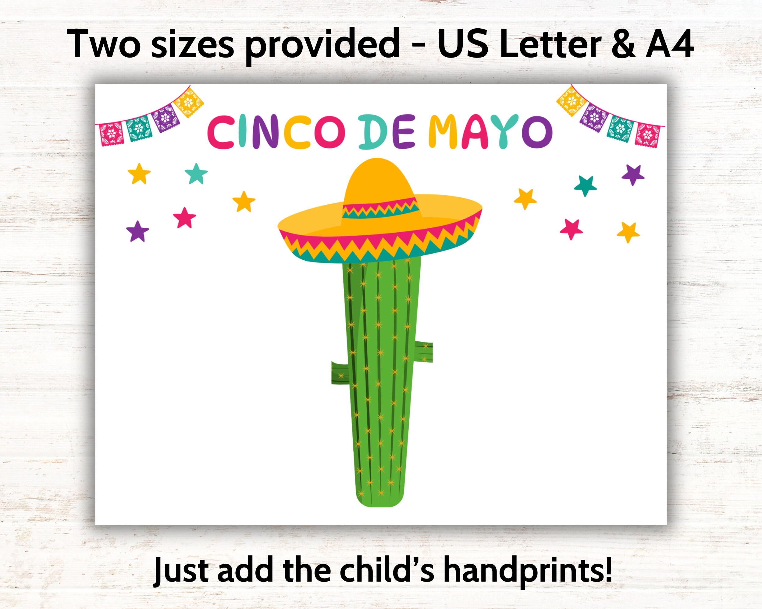 Cinco De Mayo Handprint Craft Art Printable, Baby Handprint Painting ...