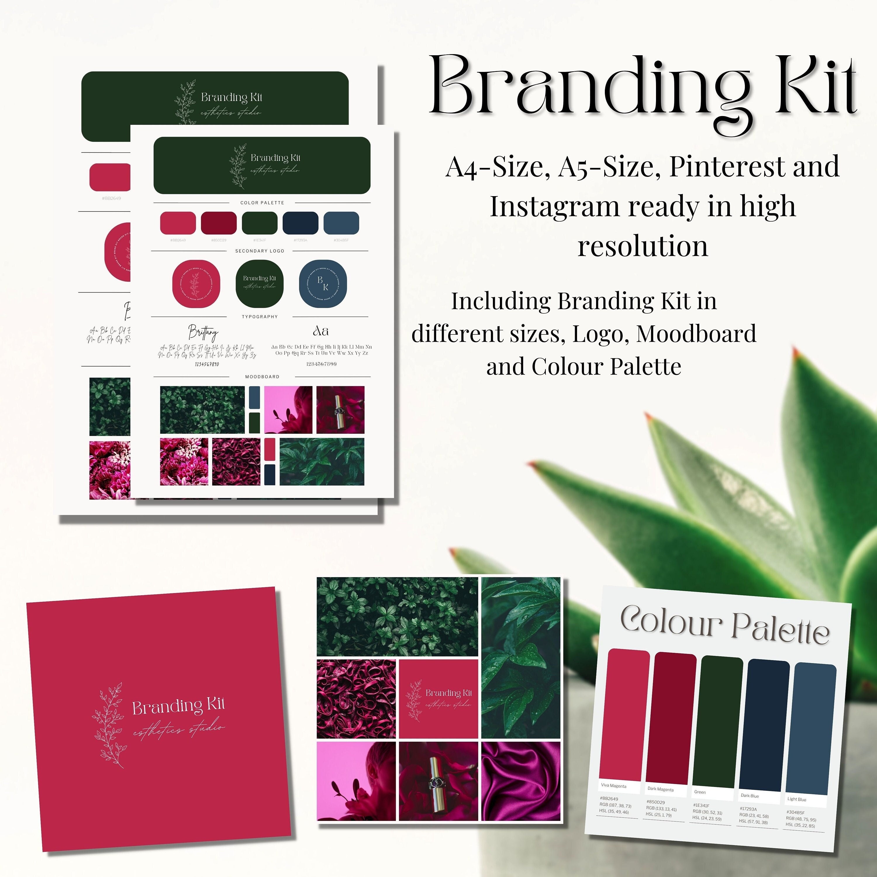 Viva Magenta Branding Kit Template, Brand Board Template, Brand Pack ...