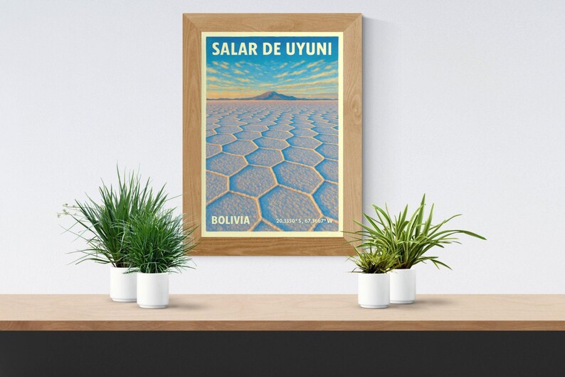 Salar De Uyuni Poster: Vintage Bolivia Wall Art, Salt Flats Travel ...